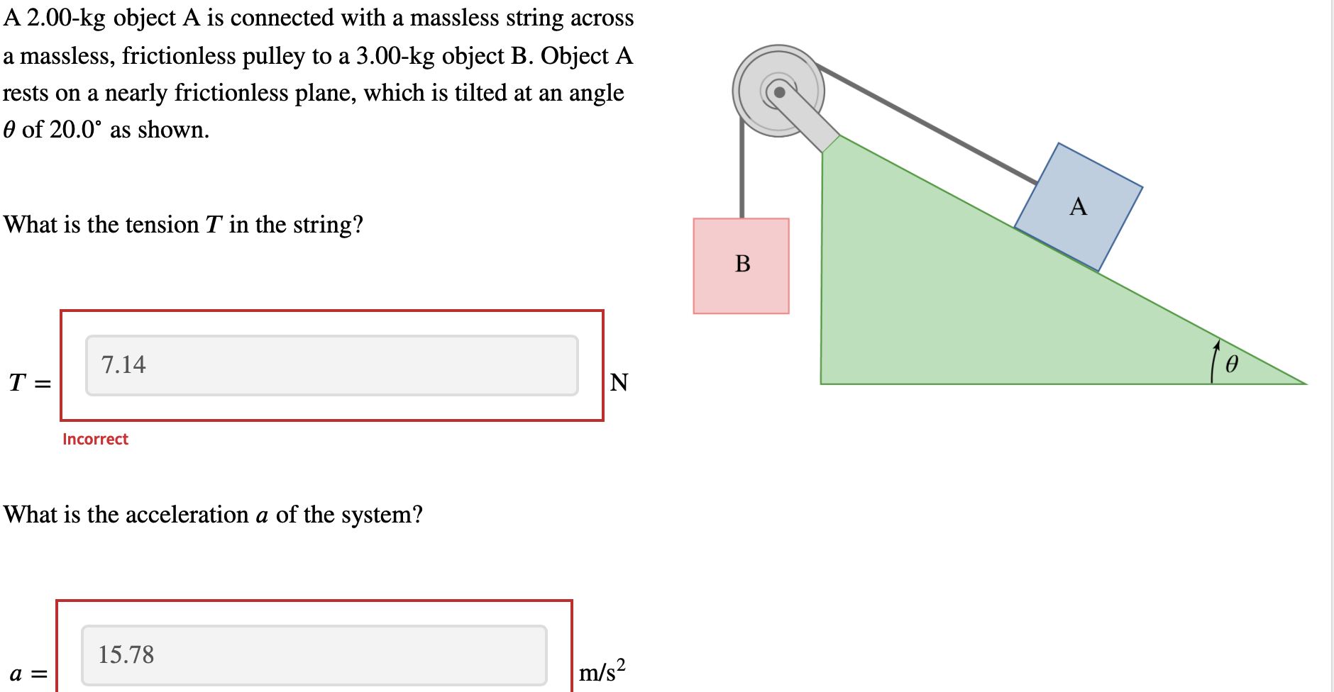 Solved A 2 00−kg Object A Is Connected With A Massless