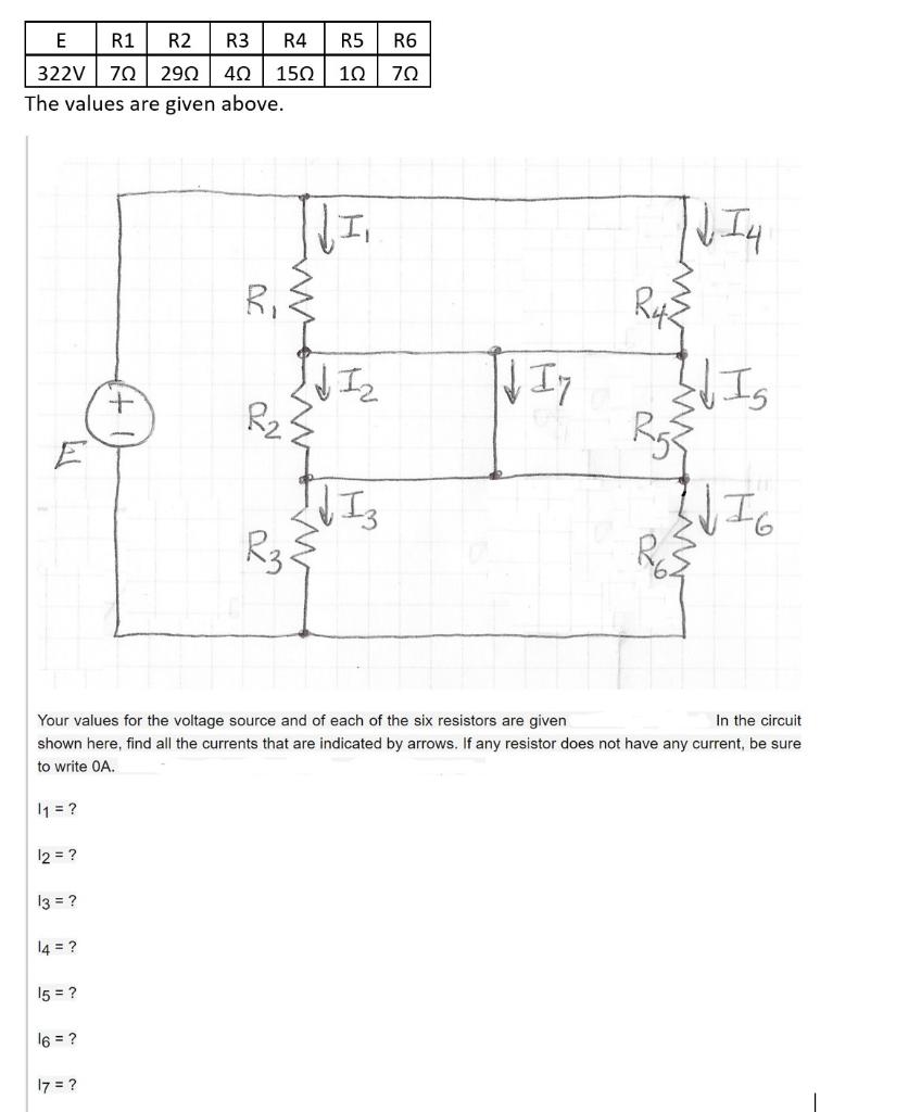 Solved E R1 R2 R3 R4 R5 R6 102 7Ω 3227 7Ω 290 4Ω 1522 The | Chegg.com