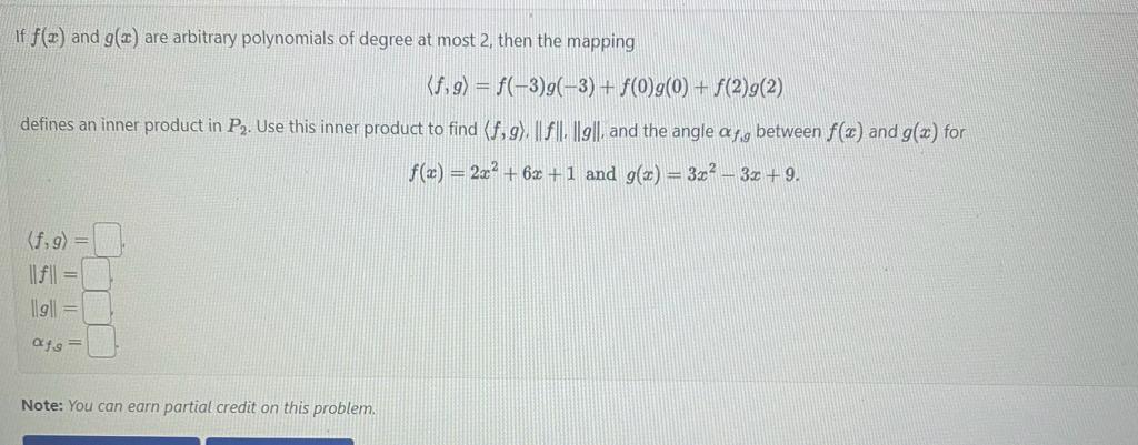 Solved If f(x) and g(x) are arbitrary polynomials of degree | Chegg.com