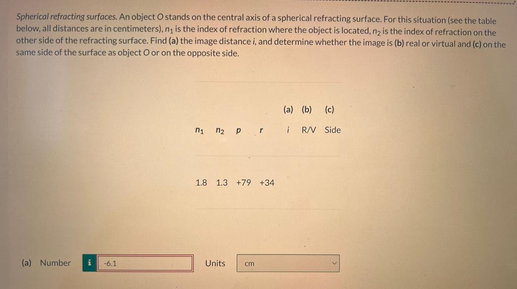 Solved Spherical refracting surfaces. An object O stands on | Chegg.com