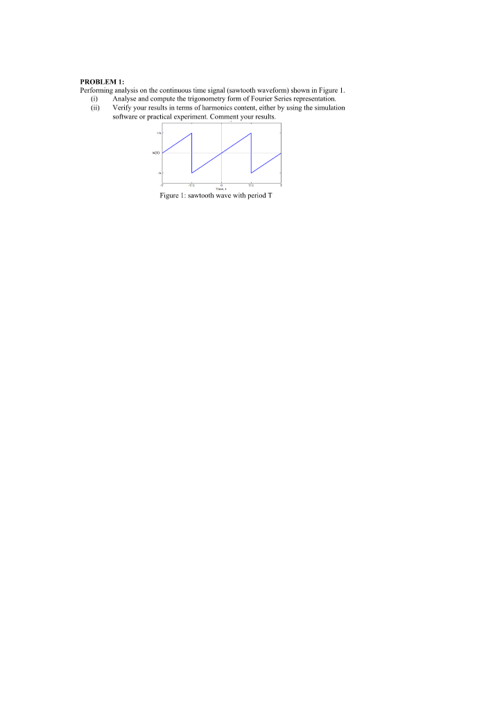 [Solved]: PROBLEM 1: Performing analysis on the continuous