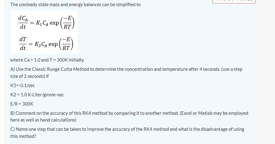 Consider a nonisothermal batch reactor which is | Chegg.com