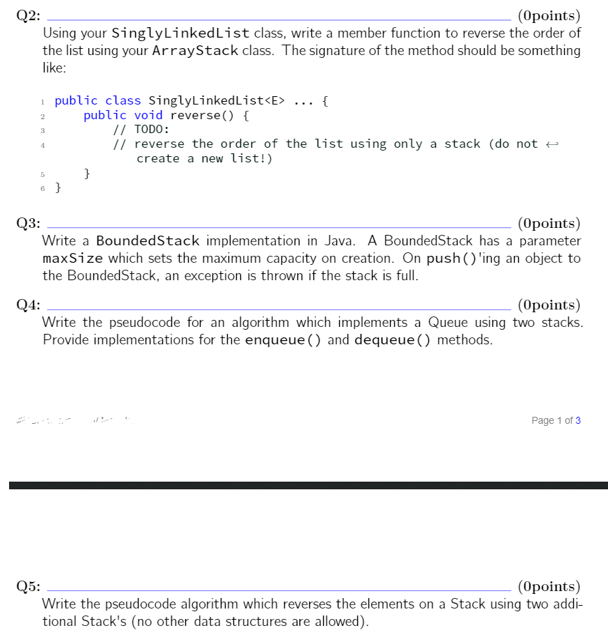 Solved Q2 Opoints Using Your Singlylinkedlist Class 