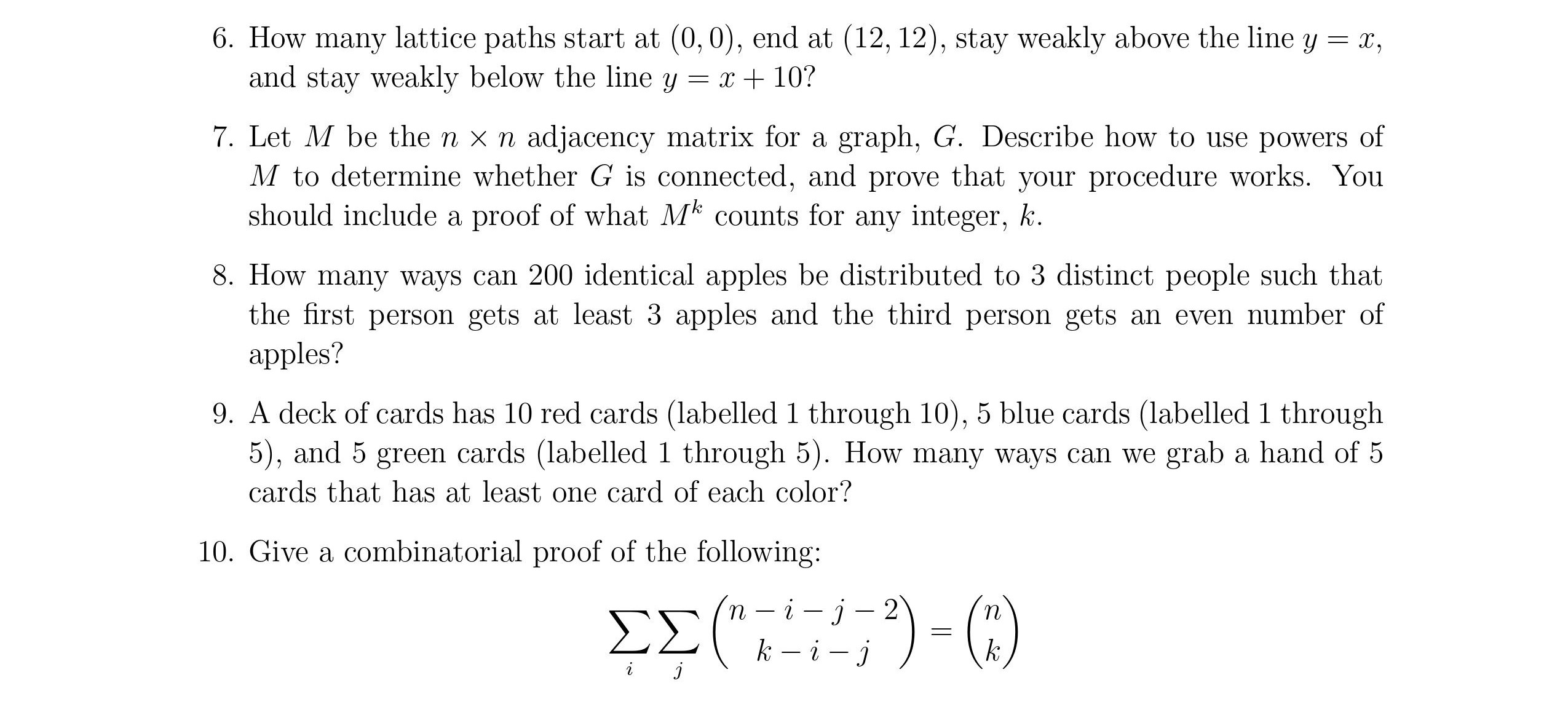 Solved 6. How many lattice paths start at (0,0), end at | Chegg.com