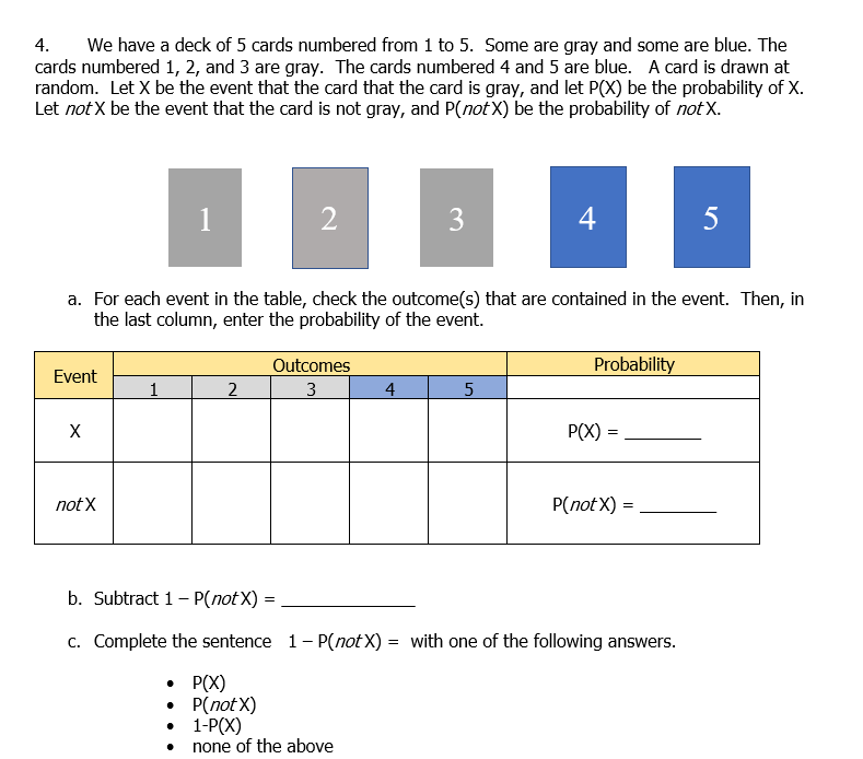 Solved 4. We have a deck of 5 cards numbered from 1 to 5 . | Chegg.com