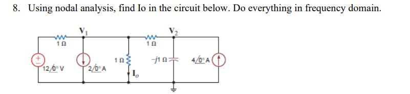 Using nodal analysis, find Io in ﻿the circuit below. | Chegg.com