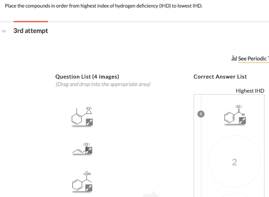 Solved Place The Compounds In Order From Highest Index Of Chegg