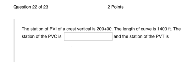 Solved Question 22 of 23 2 Points The station of PVI of a | Chegg.com