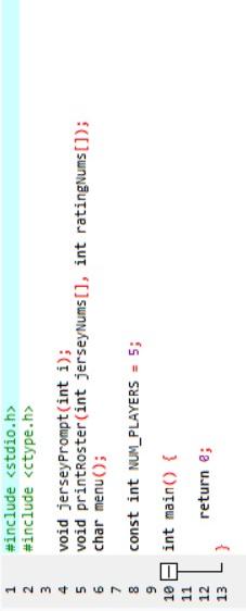Solved This program will store roster and rating information | Chegg.com