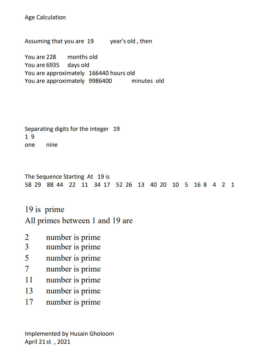 Solved Write A C Program That Accepts A Positive Integer N