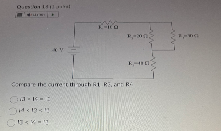 Solved Compare The Current Through R1 R3 And R4