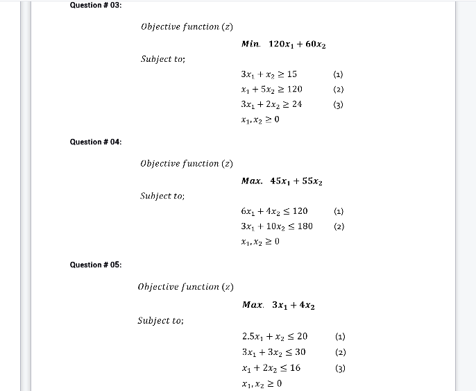 Solved Solve the following questions using the simplex | Chegg.com