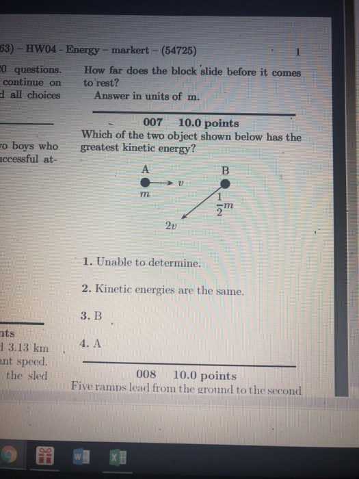 Solved Find the energy lost due to friction. Answer in units | Chegg.com