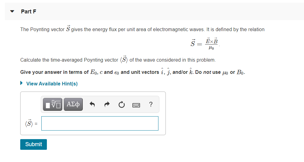 Solved Review Constants Part A Electromagnetic waves | Chegg.com