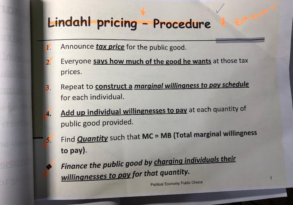 Solved How do you understand Lindahl pricing Procedure | Chegg.com