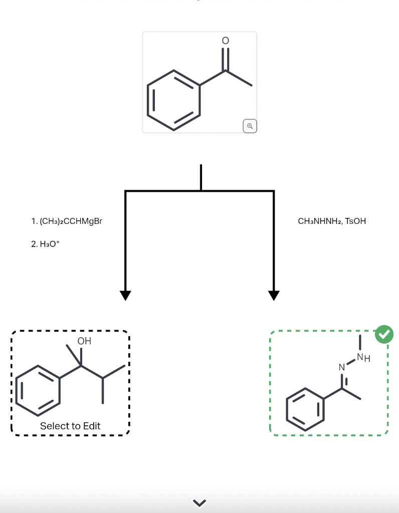 Solved 1. (CH3)2CCHMgBr CH3NHNH2,TsOH 2. H3O+ Select to Edit | Chegg.com