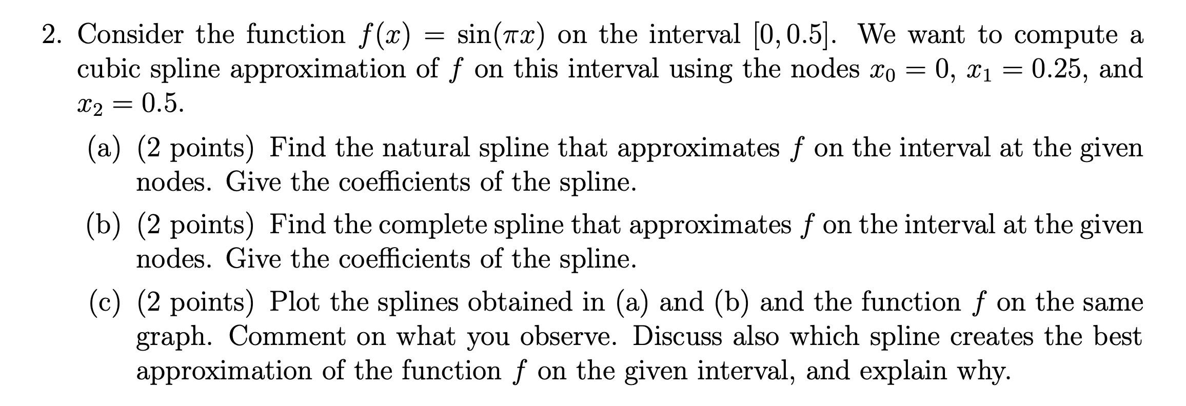 2. Consider the function f(x) sin(7x) on the interval | Chegg.com