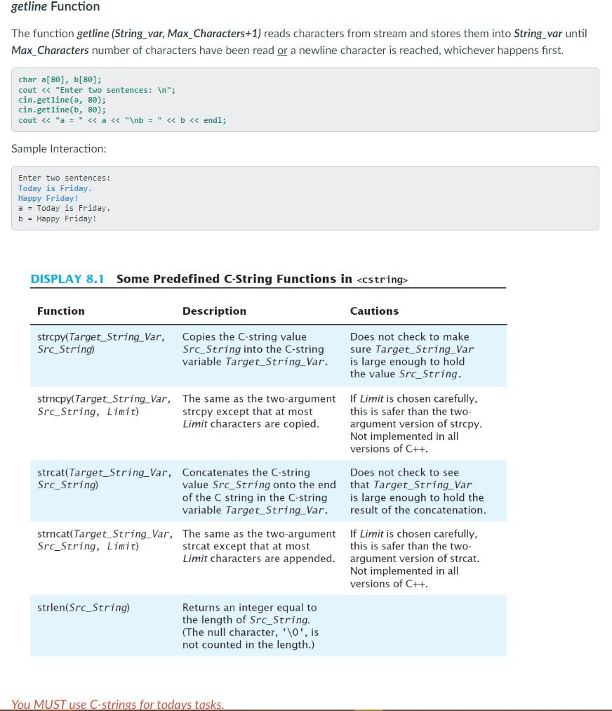 Solved Getline Function The Function Getline String Var