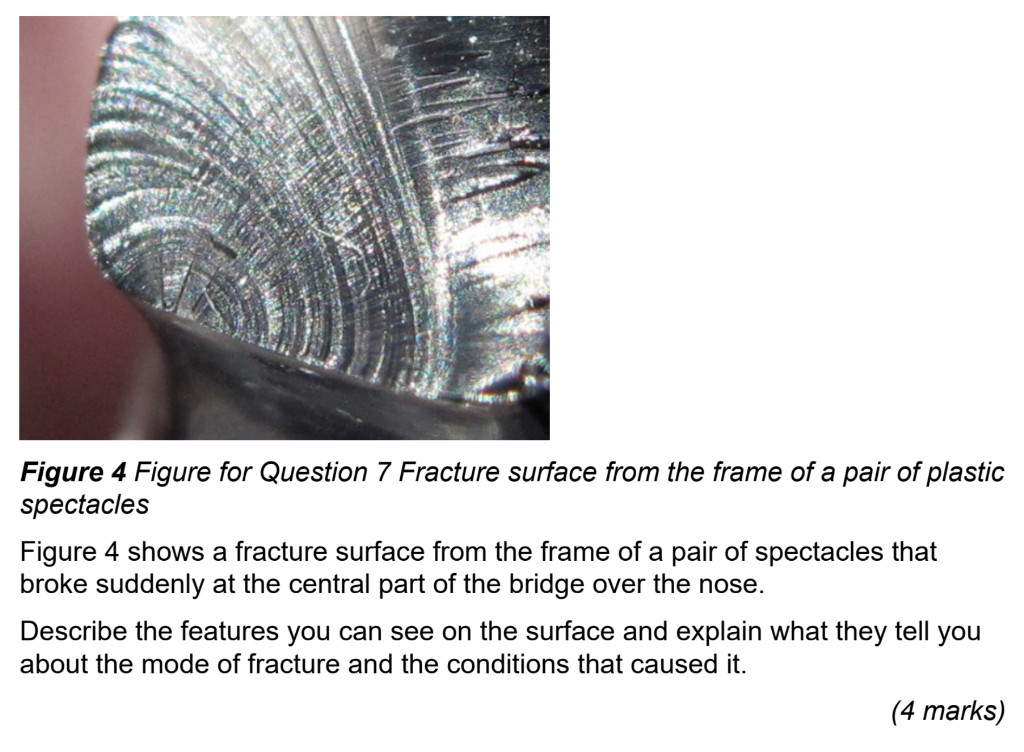 Solved Figure 4 Figure for Question 7 Fracture surface from | Chegg.com
