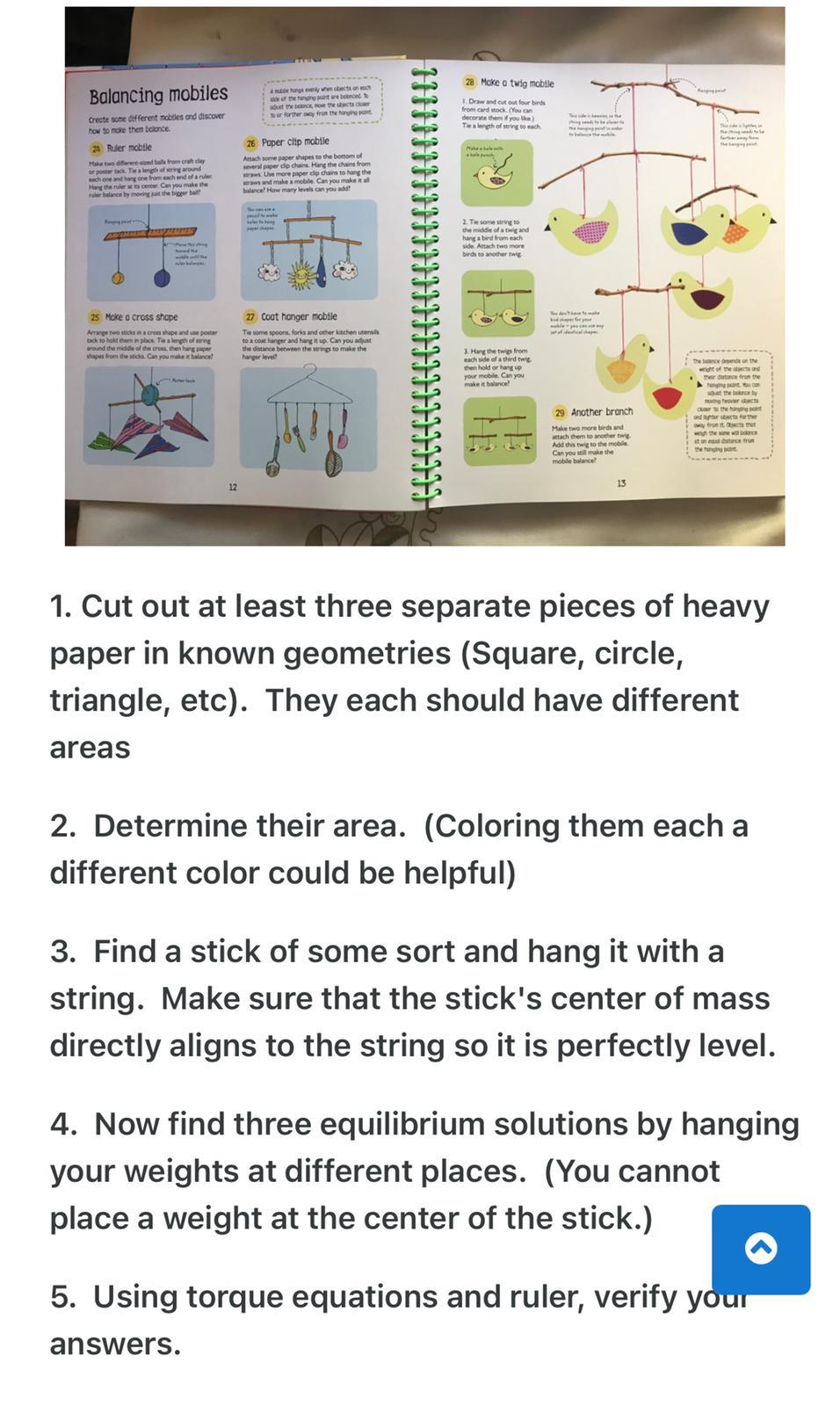 Solved 28 Make a twig mobile Balancing mobiles en weet der | Chegg.com