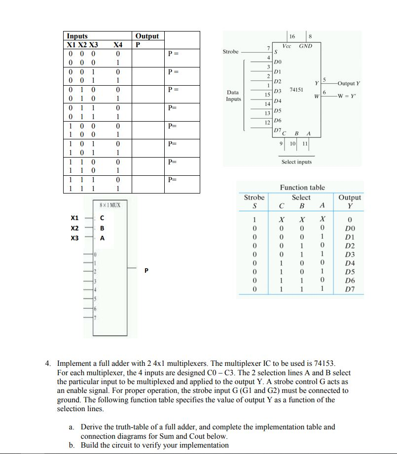 Solved Lab 6. Design with Multiplexers ICs: 7404(Inverter), | Chegg.com