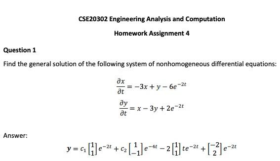 Solved [Engineering Analysis and Computation] Please finish | Chegg.com