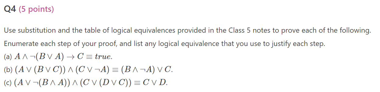Solved Use substitution and the table of logical | Chegg.com