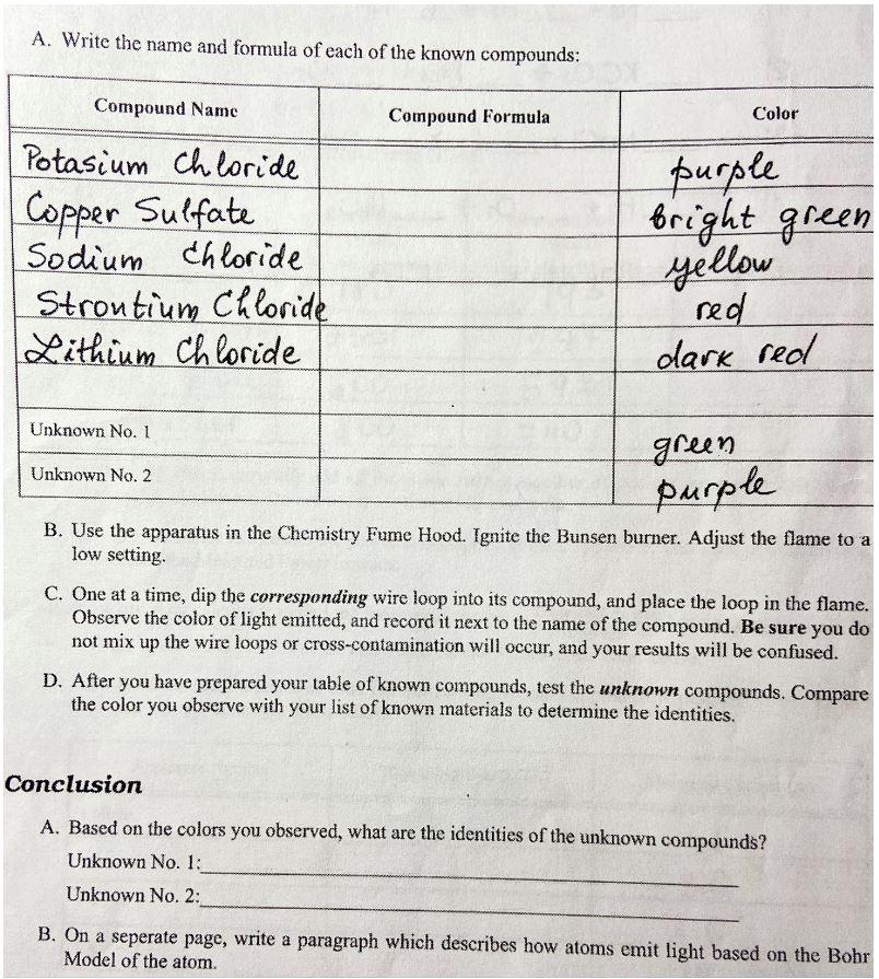 Solved A. Write the name and formula of each of the known | Chegg.com
