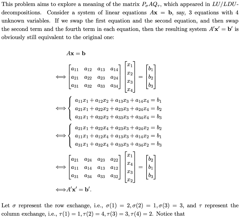Solved This problem aims to explore a meaning of the matrix | Chegg.com