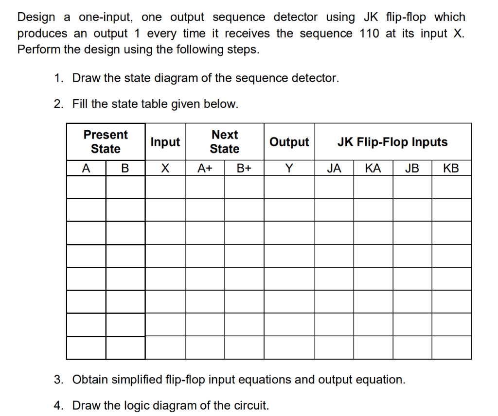 Solved Design A One Input One Output Sequence Detector