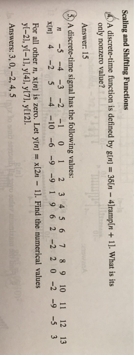 Solved Scaling and Shifting Functions AA discrete-time | Chegg.com