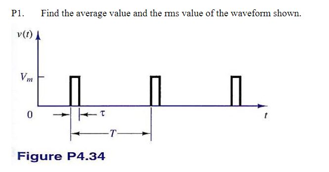 Solved P1. Find the average value and the rms value of the | Chegg.com