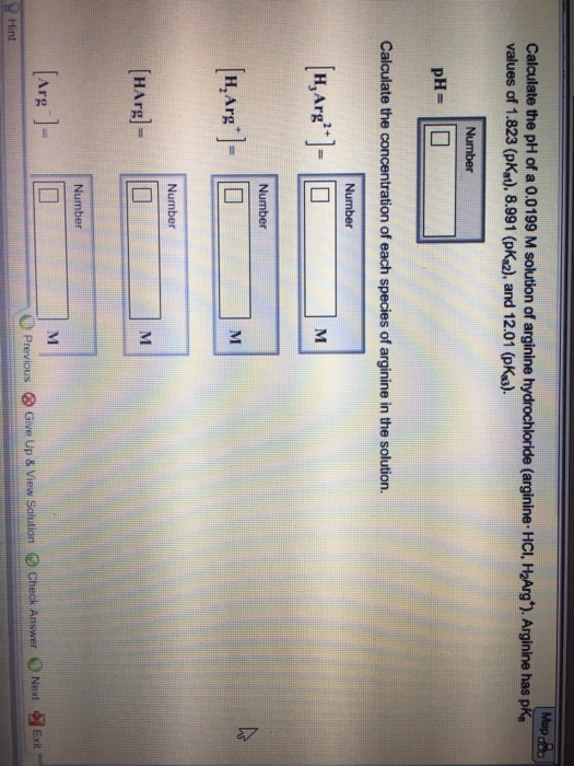 Solved Calculate the pH of a 0.0199 M solution of arginine | Chegg.com