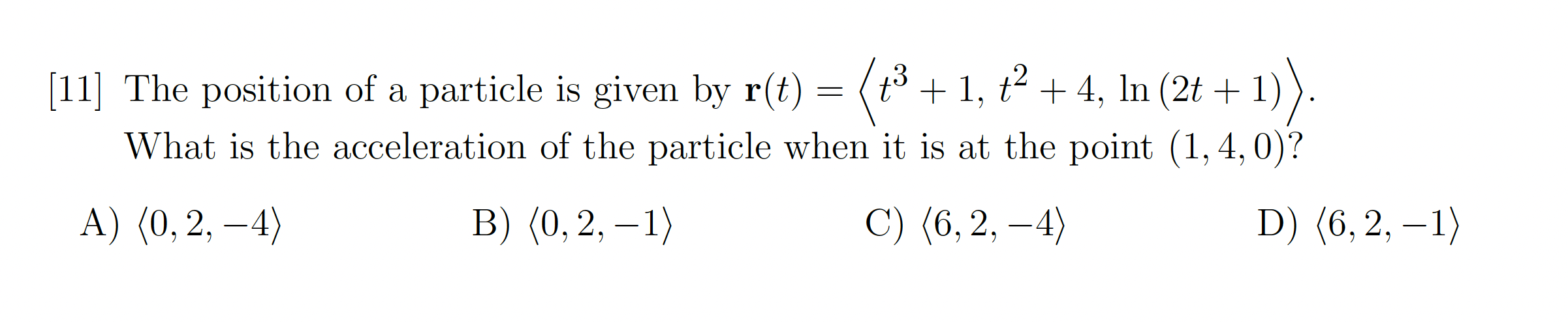 Solved [11] The position of a particle is given by | Chegg.com