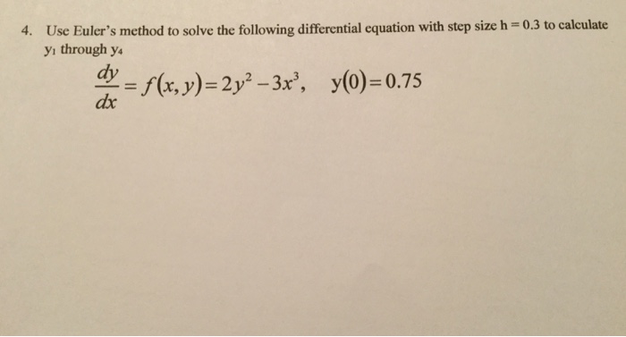 Solved Use Euler's method to solve the following | Chegg.com