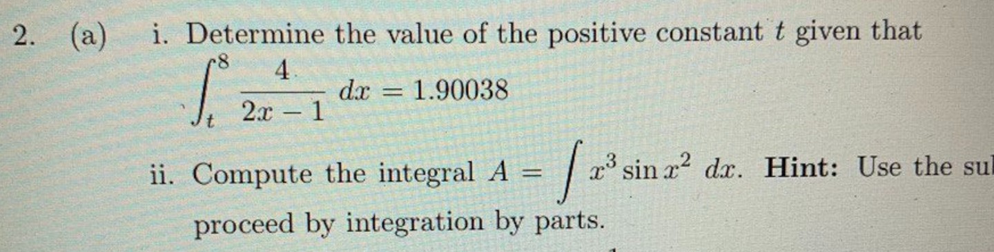 Solved (a) ﻿i. ﻿Determine the value of the positive constant | Chegg.com