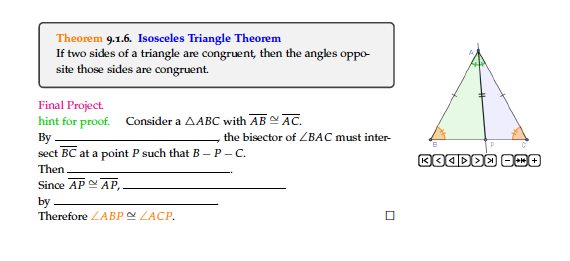 Isosceles Triangle Theorem Proof