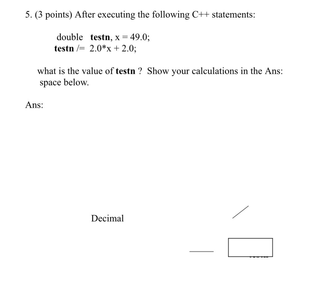 Solved 5. (3 points) After executing the following C++ | Chegg.com