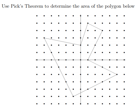 Solved Use Pick's Theorem to determine the area of the | Chegg.com