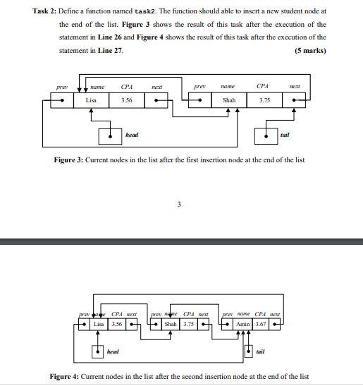 Solved Task 2: Define a function named task2. The function | Chegg.com