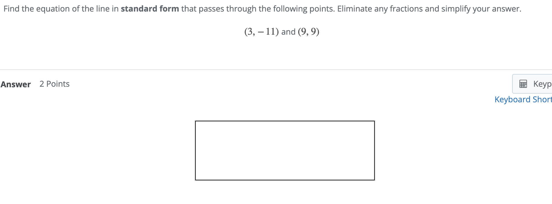 Solved Find the equation of the line in standard form that | Chegg.com