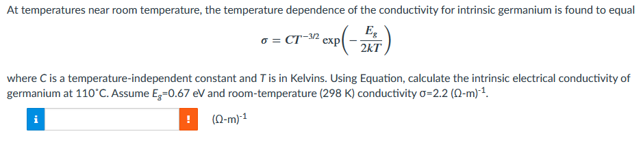 Solved Solve and show steps At temperatures near room | Chegg.com