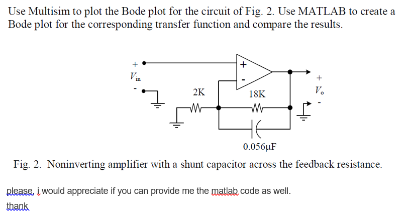 Use Multisim to plot the Bode plot for the circuit of | Chegg.com