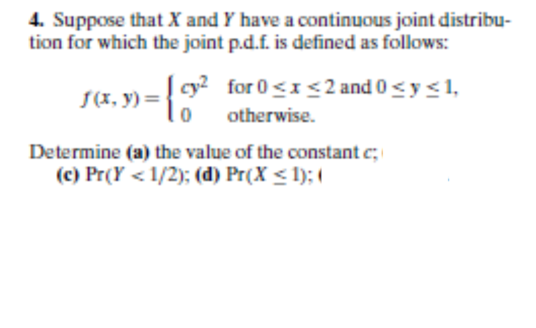 Solved Suppose that x ﻿and Y ﻿have a continuous joint | Chegg.com