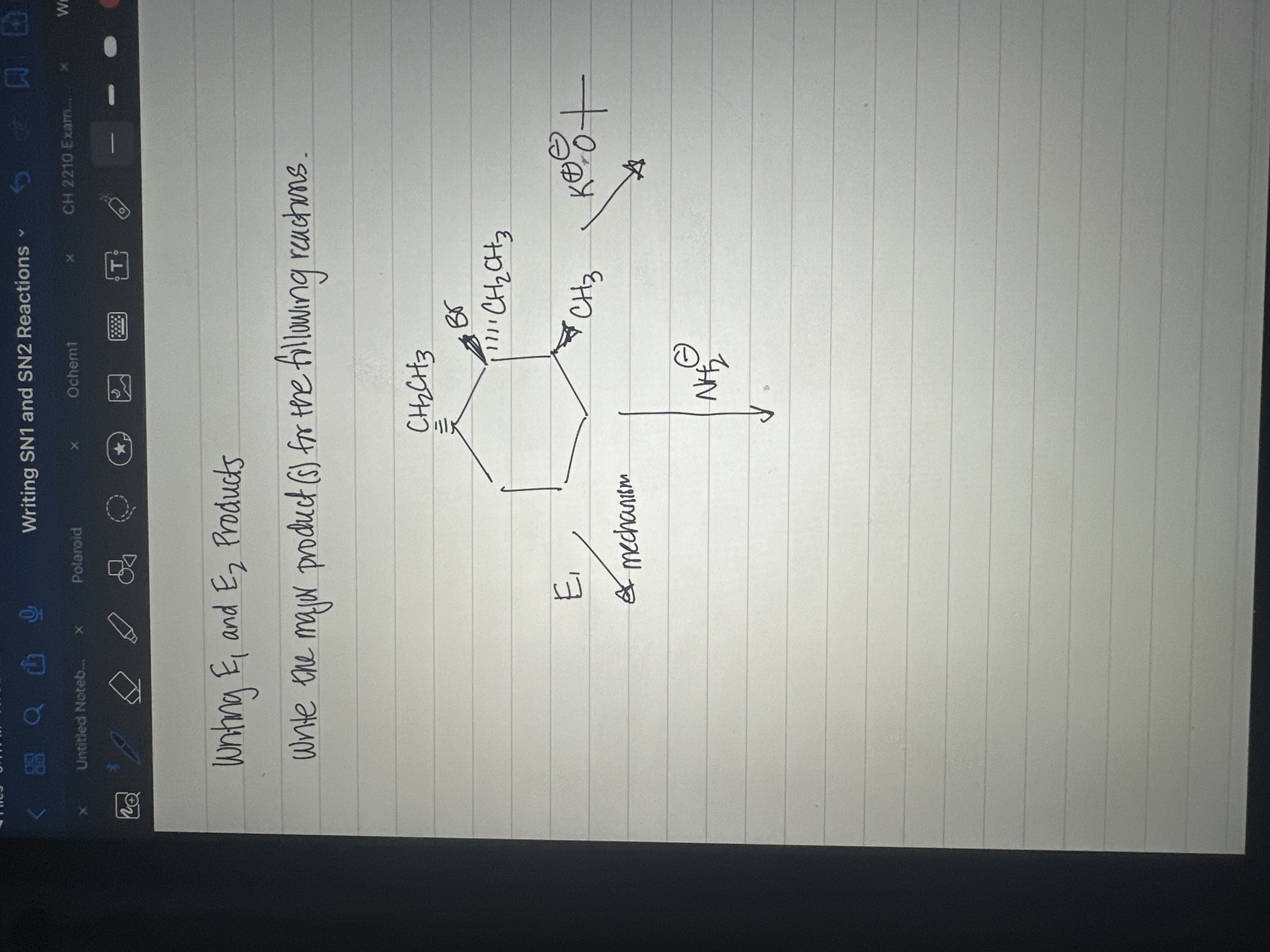 Solved Writing SN1 ﻿and SN2 ﻿ReactionsWinting E1 ﻿and E2 | Chegg.com