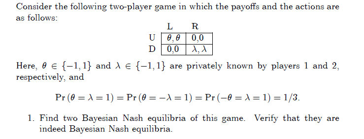 Solved Consider the following two-player game in which the | Chegg.com