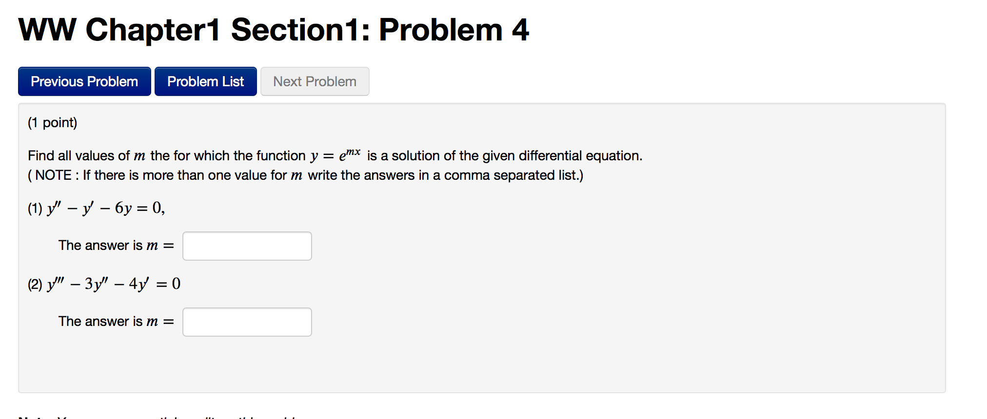 Solved Ww Chapter 1 Section 1 Problem 4 Previous Problem 6566