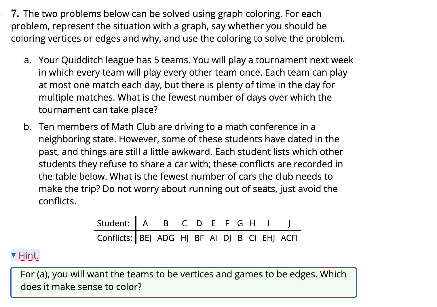 Solved The two problems below can be solved using graph | Chegg.com