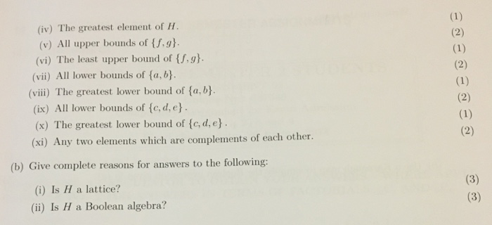 Solved 11. Consider the poset H represented by the following | Chegg.com