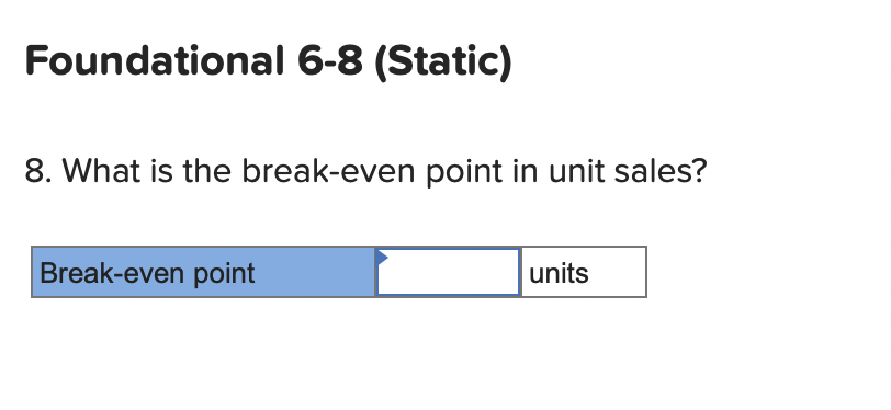 Solved Required information The Foundational 15 (Static) | Chegg.com